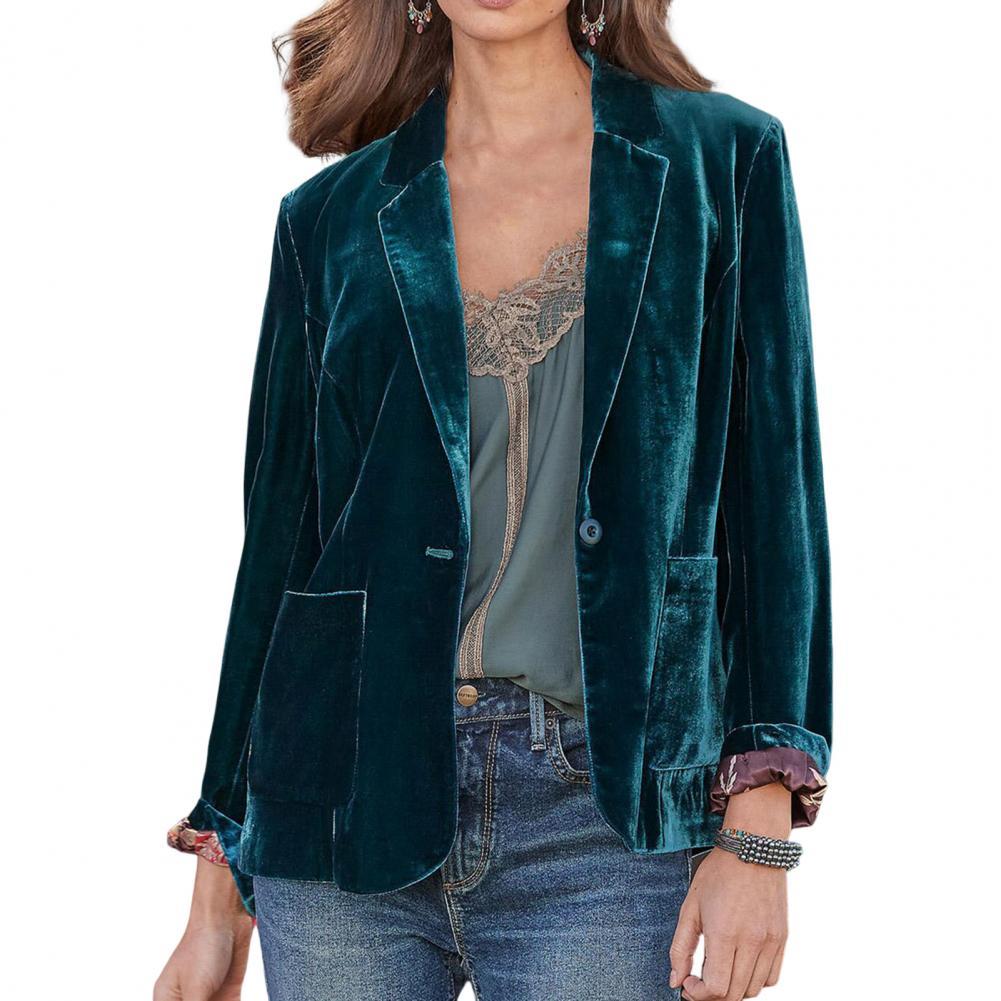 Casual Women's Velvet Cardigan Coat Solid Color Loose Retro Sexy Jacket