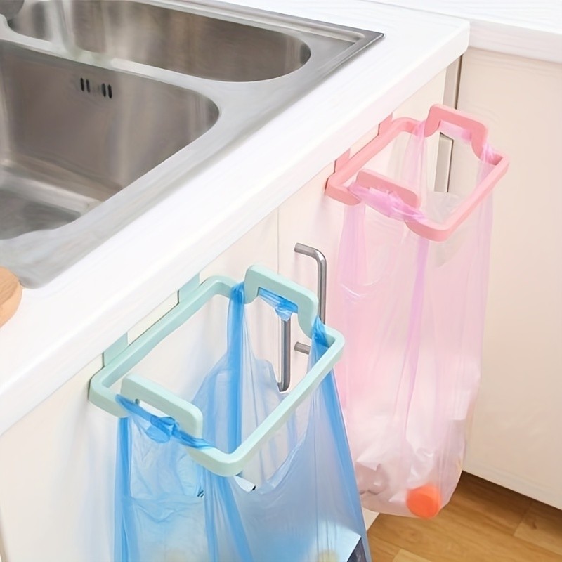 1pc Garbage Bag Holder, Door Back Plastic Bracket, Trash Storage Hanger ...