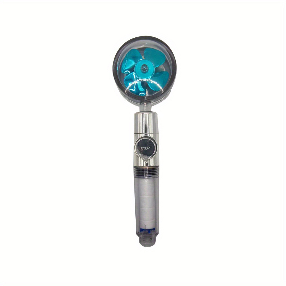 1pc 360° Turbo Propeller Driven Shower Head High Pressure Shower Head