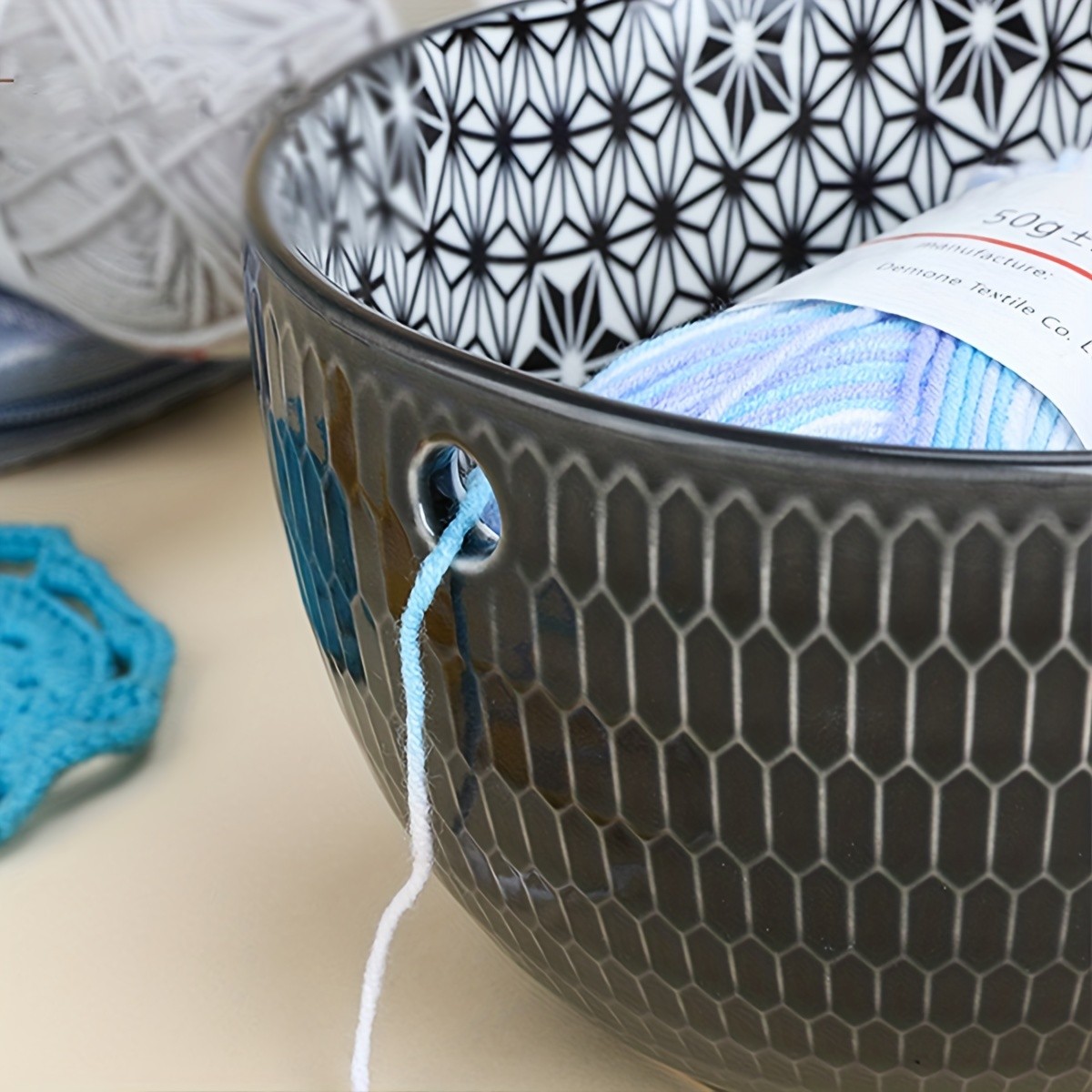 Knitting Yarn Storage Bowl, Crochet Storage Basket, For Yarn And ...