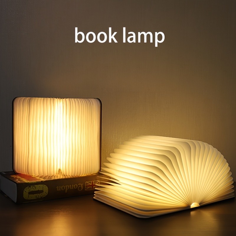 1pc Creative Folding Book Lamp, Touch LED Book Night Light, Paper Lamp ...