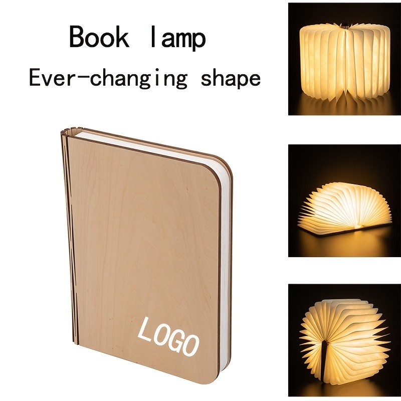 1pc Creative Folding Book Lamp, Touch LED Book Night Light, Paper Lamp ...
