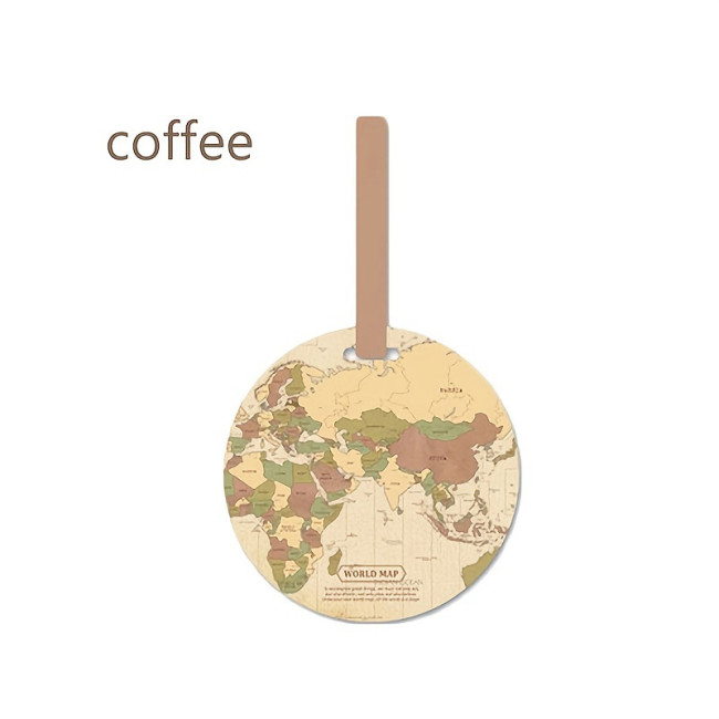 1pc World Map Luggage Tag Round Globe Luggage Suitcase Hanging Tag High ...