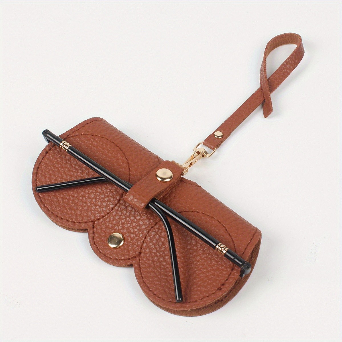 Litchi Embossed Glasses Cover, Portable Sunglasses Reading Glasses ...