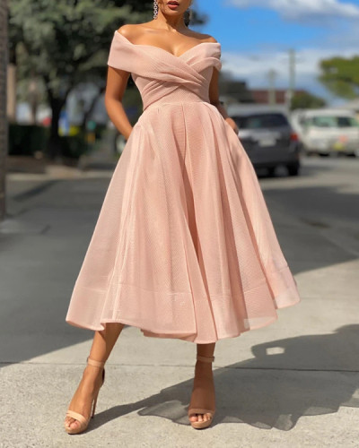 Fashion Off Shoulder Strap Sexy Sleeveless Elegant Slim Party Wedding ...