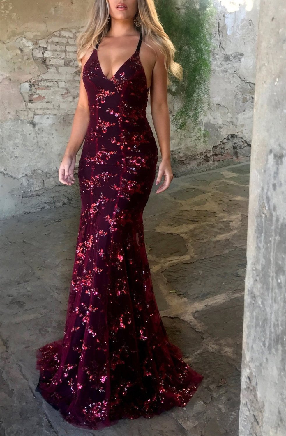 Women Sequined Elegant Maxi Slim Bodycon Glitter Strap Solid Color ...