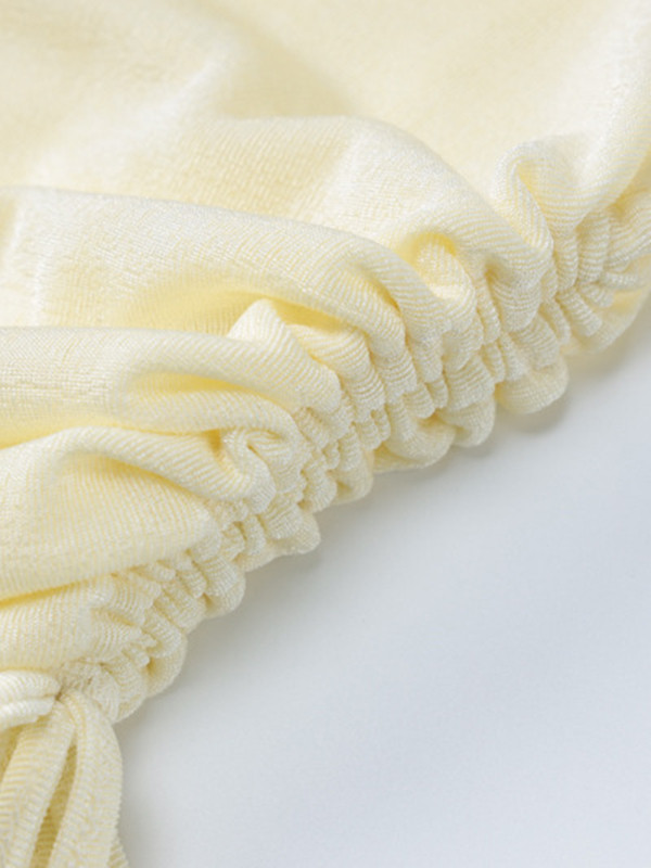 Asymmetric Drawstring See-Through Solid Color Split-Side Irregular ...