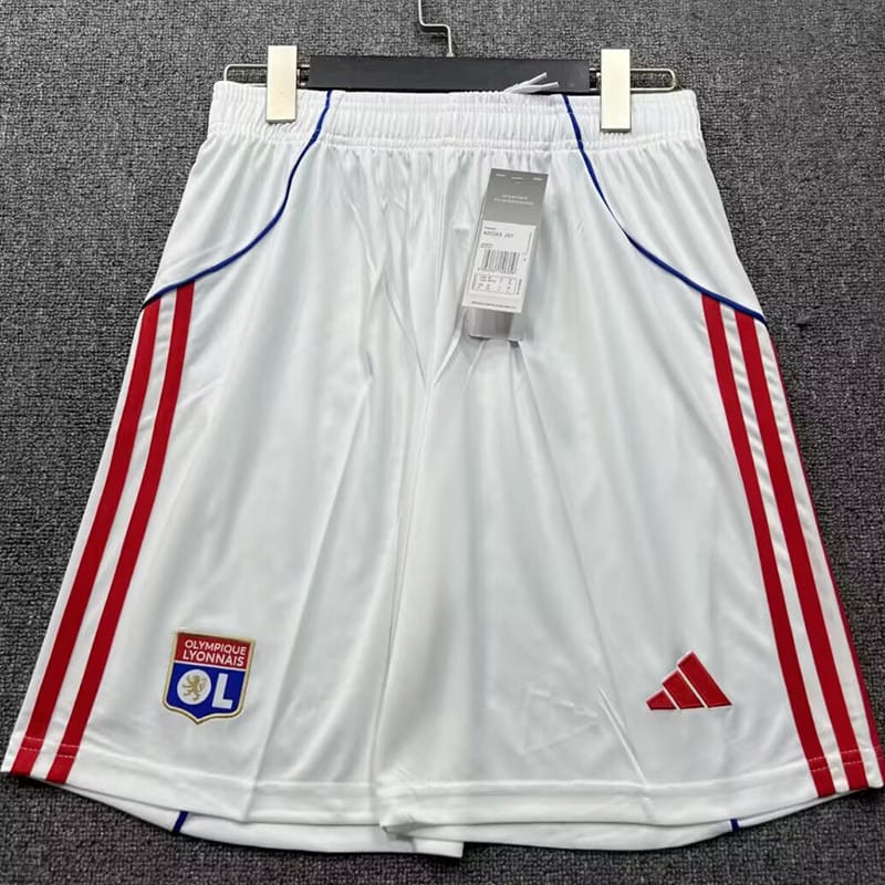 2025/26 Lyon Home White Fans Soccer Shorts | SPORTS211