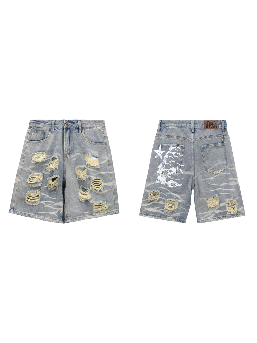 US$ 22.43 - Hellstar Studio High street vintage ripped back logo print ...