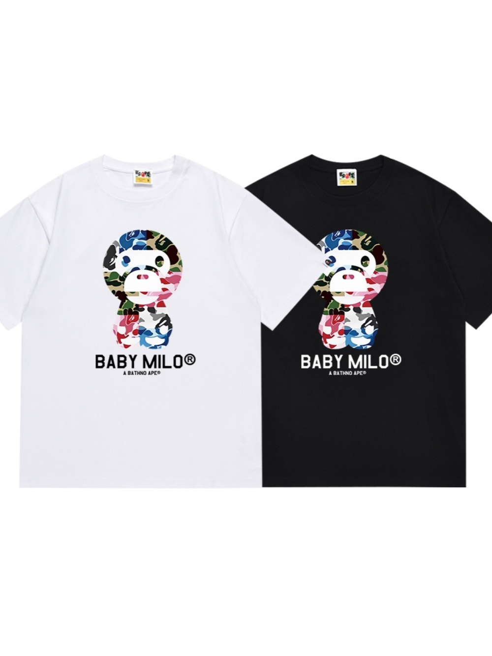 US$ 12.94 - A Bathing Ape Plaid Camouflage Baby Milo Print Tee 2 colors ...
