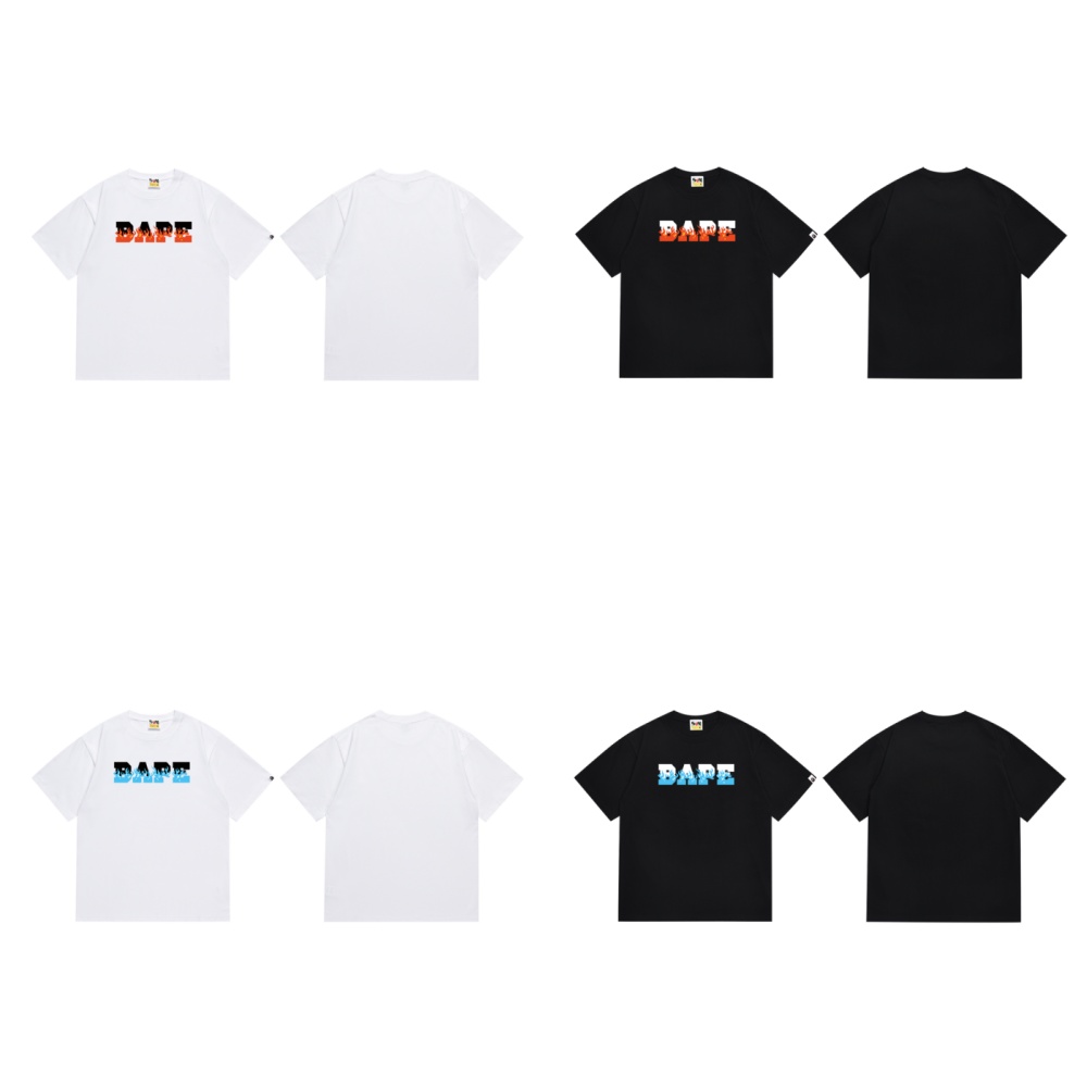 US$ 13.93 - A Bathing Ape Color Gradient Letter Print tee 4 colors ...