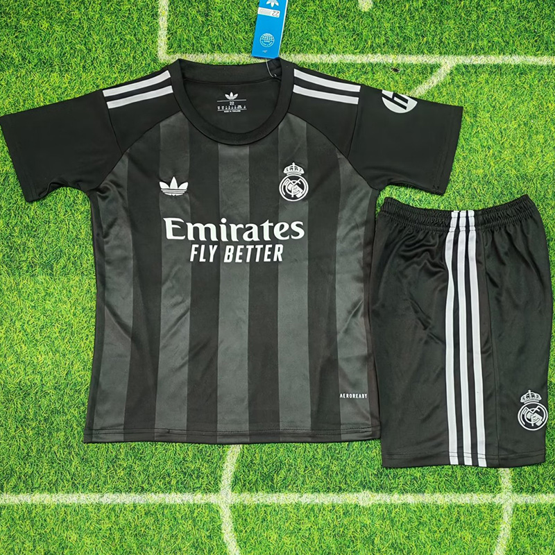 US$ 14.50 - 2025-26 RMA Black GoalKeeper Kids Soccer Jersey - www ...