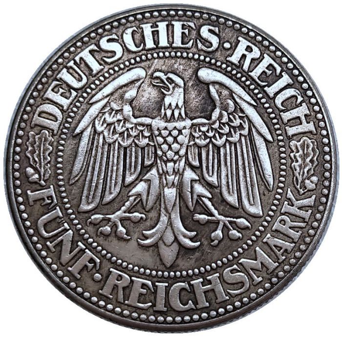 US$ 1.68 - Germany 5 Reichsmark 1933 Silver Plated Copy Coins(36mm) DE43-44 - www ...