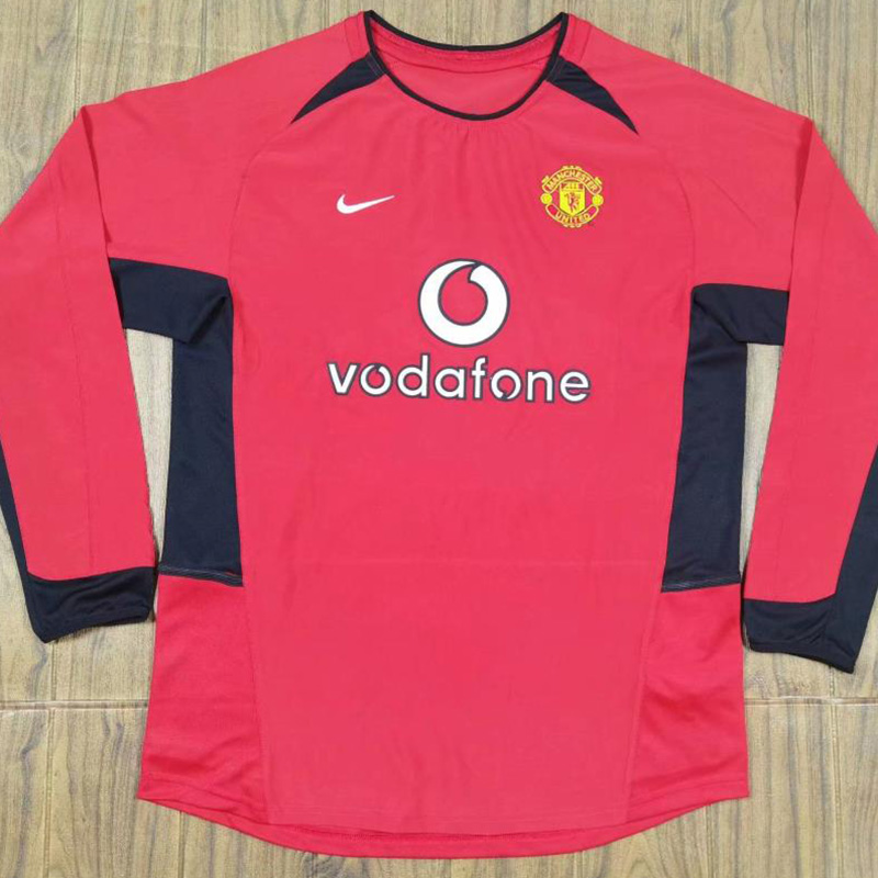 2002-2004 Man Utd Home Long Sleeve Retro Soccer Jersey (长袖)