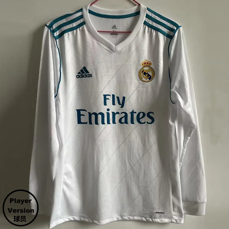 US$ 22.00 - 2017-2018 RMA Home Long Sleeve Retro Player Version Soccer ...