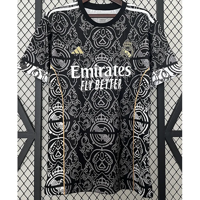 US$ 14.50 - 23-24 RMA Black Special Edition Fans Soccer Jersey *队徽花纹 ...