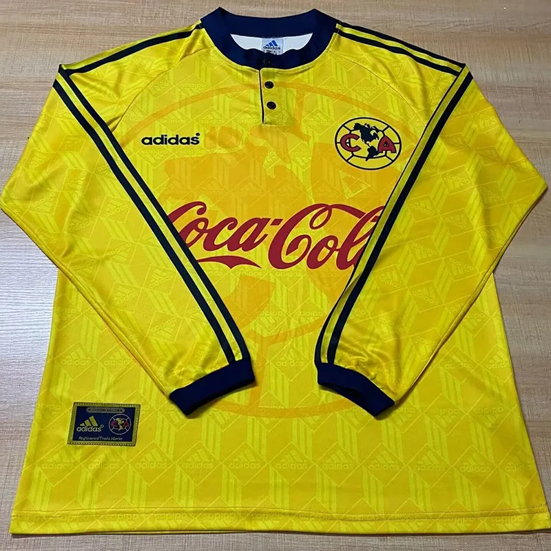 US$ 20.00 - 1998-1999 Club America Home Long Sleeve Retro Soccer Jersey ...