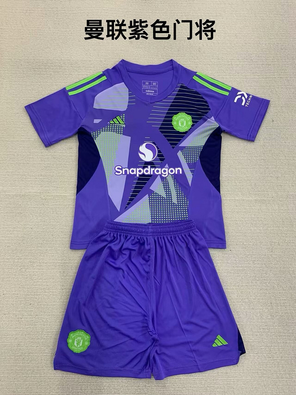 US$ 21.00 - 2024-25 Manchester United Purple goalkeeper kids kit - www ...