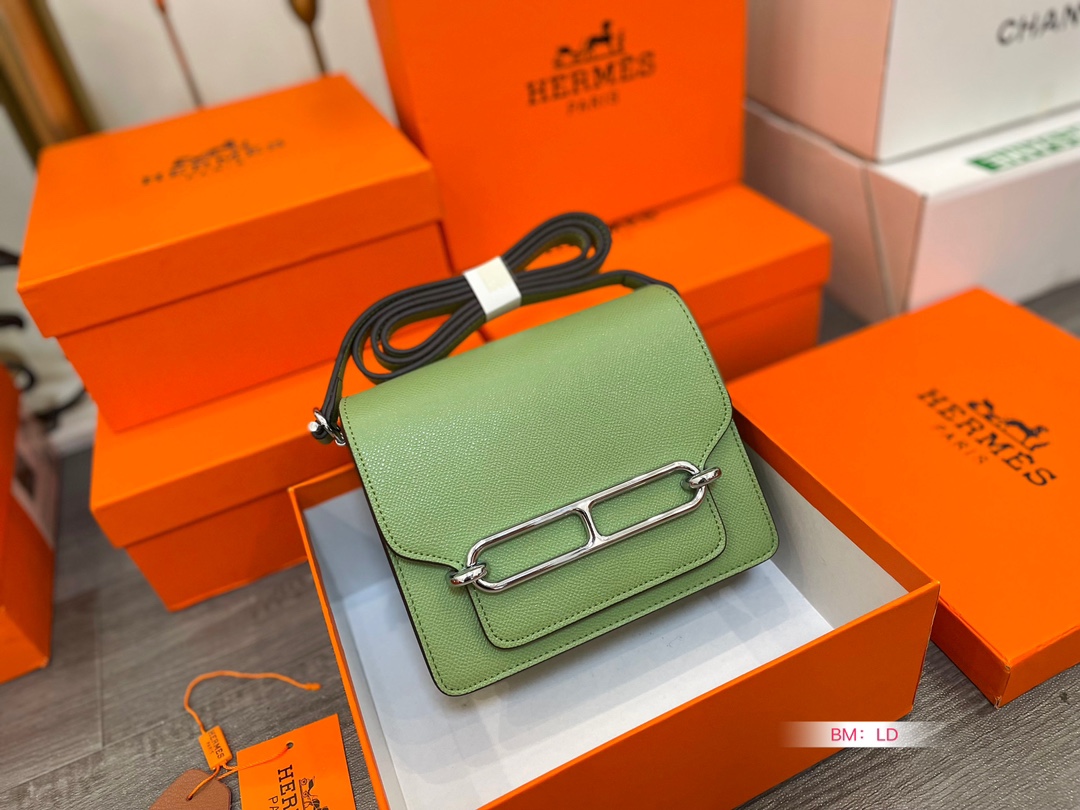 Hermes Pig Nose Bag Evercolor Leather Messenger Bag Clutch Shoulder Bag