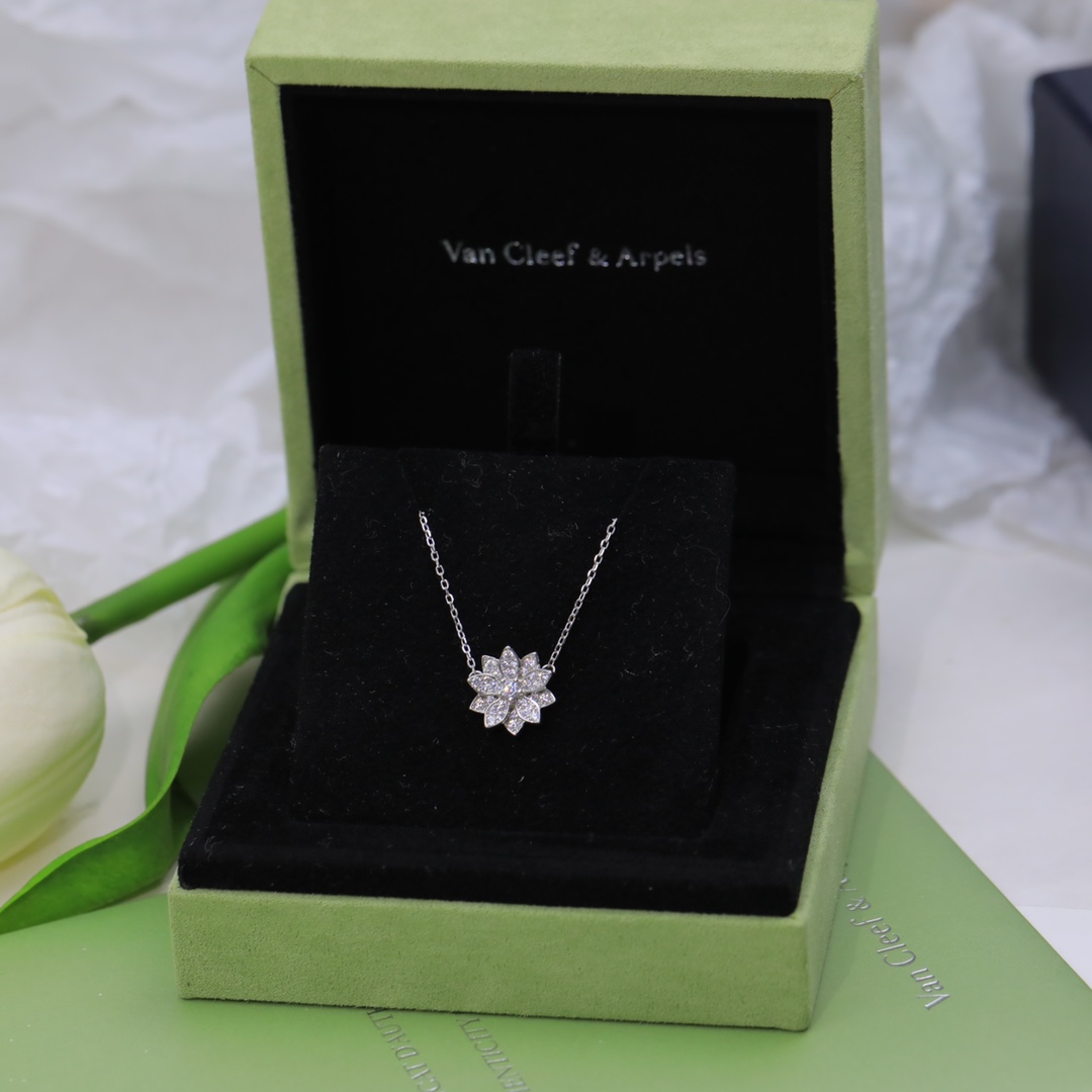 Van Cleef & Arpels Sterling Silver Flower VCA Necklace