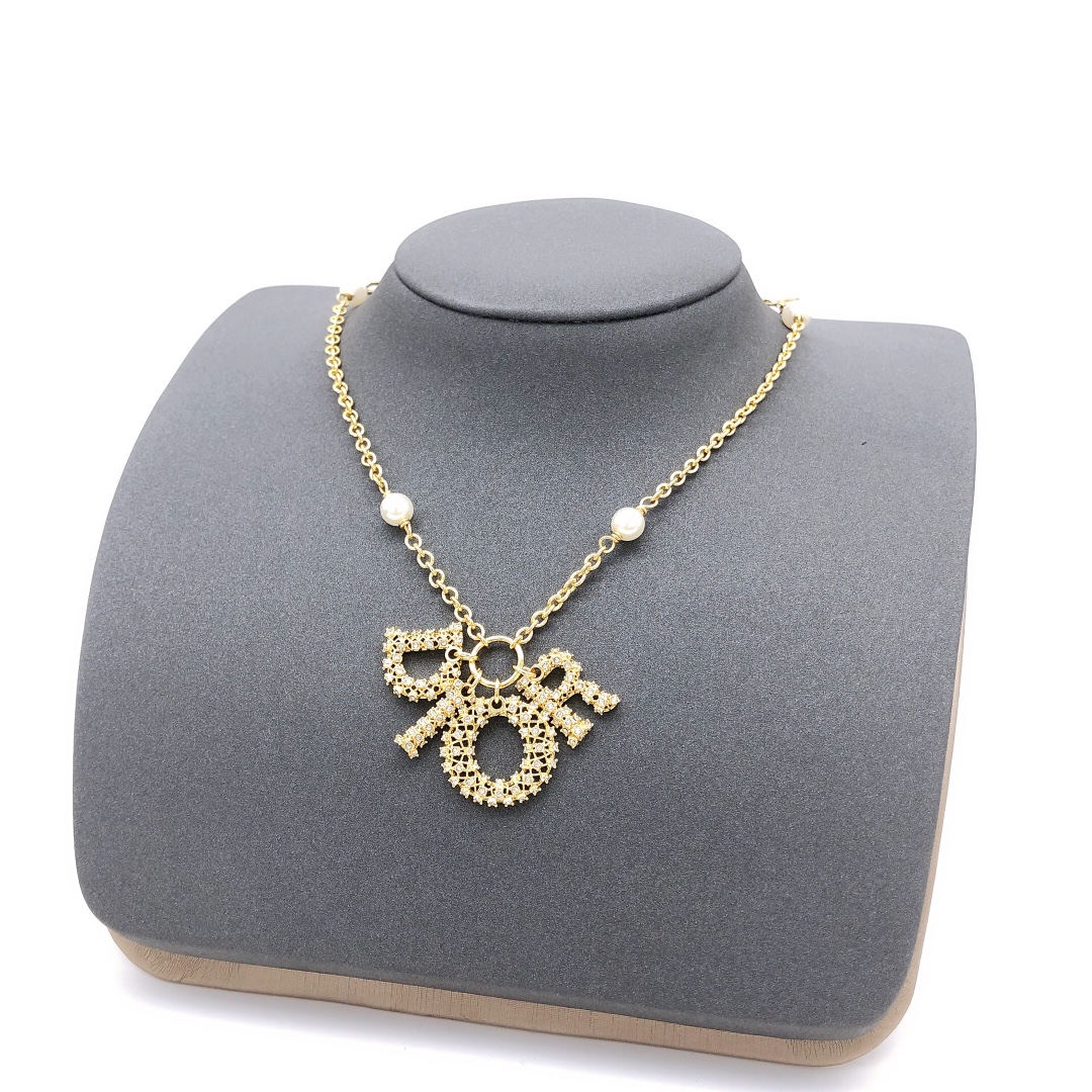 Dior Letter Diamond Necklace
