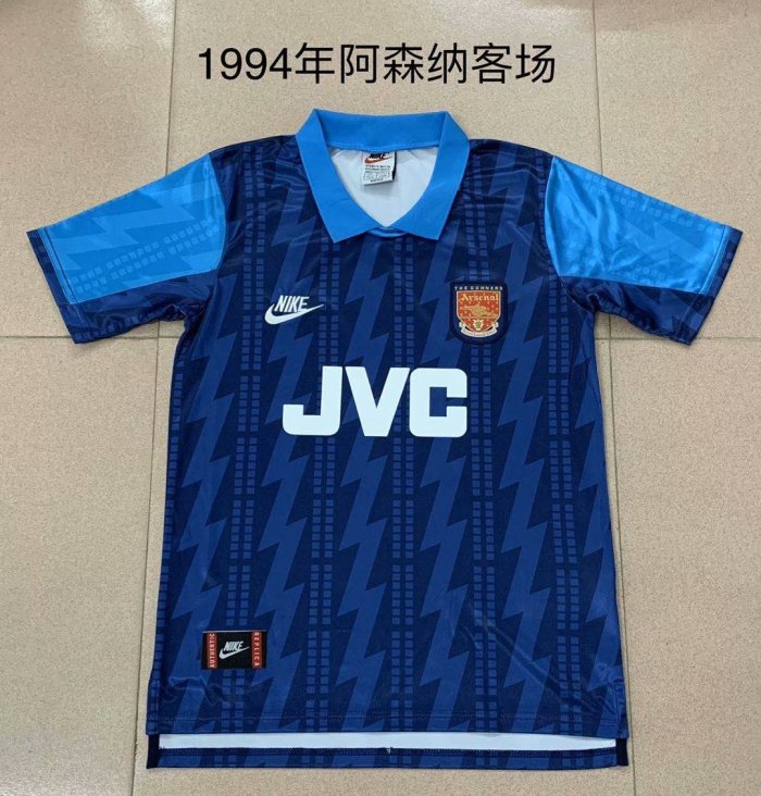 US$ 35.00 - Retro Jersey Arsenal 1994 Away Blue Soccer Jersey - www ...