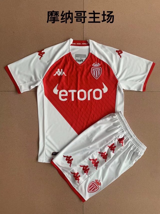 US$ 25.00 - Youth Uniform 2022-2023 AS Monaco Home Soccer Jersey Shorts ...