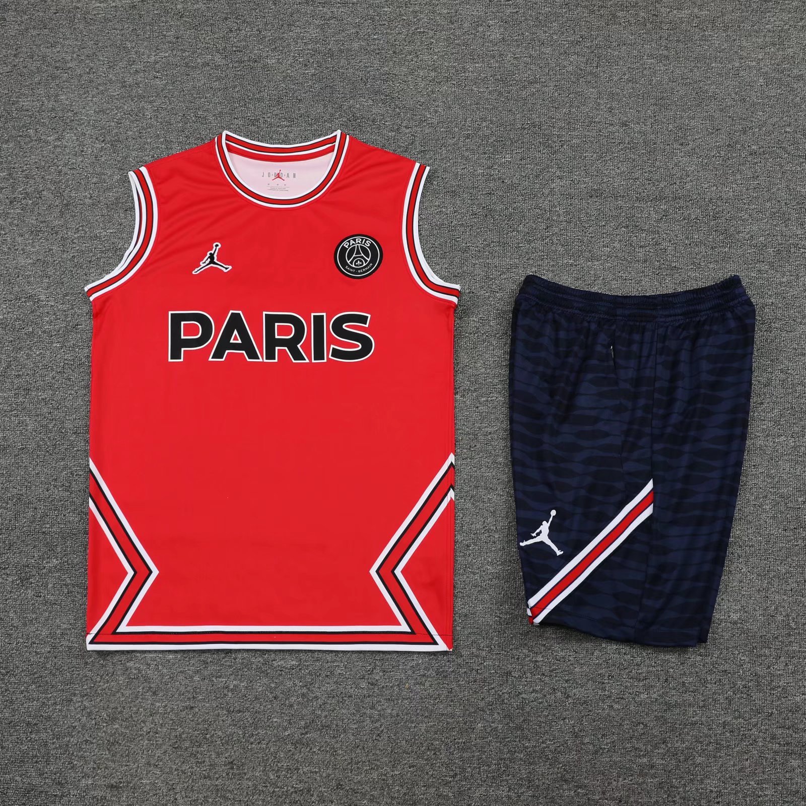 US$ 35.00 - Adult Uniform 2022-2023 PSG Red Soccer Vest Shorts - www ...