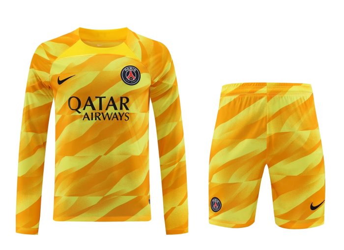 US$ 42.00 - Long Sleeve Adult Uniform 2023-2024 PSG Yellow Goalkeeper ...