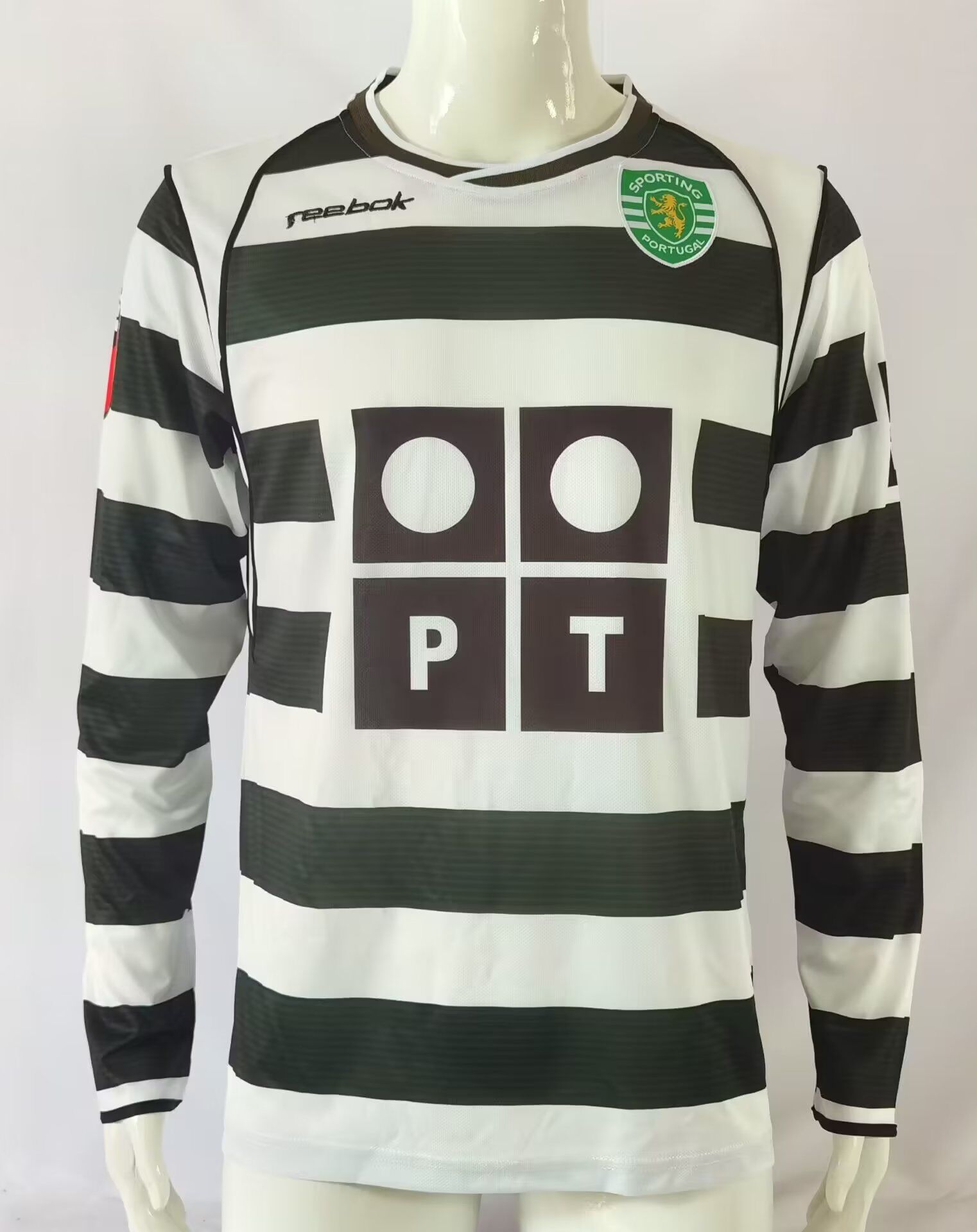 US$ 38.00 - Long Sleeve Retro Jersey 2001-2002 Sporting Lisbon Home ...