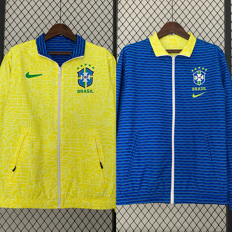 US$ 59.00 - 2023 Brazil Trench Coat Soccer Reversible Windbreaker ...