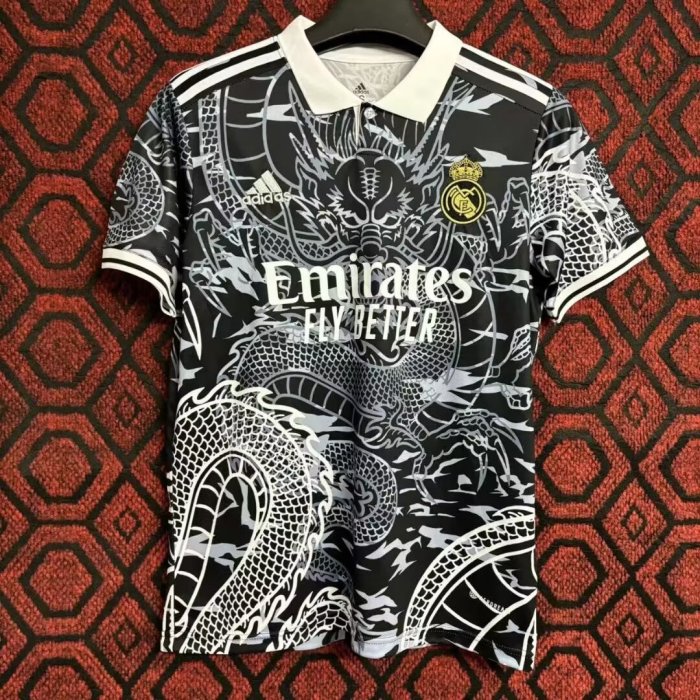 US$ 32.00 - Fan Version 2024-2025 Real Madrid Black Dragon Special Edition Soccer Jersey Real ...