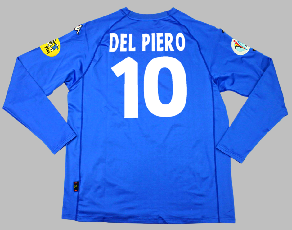 US$ 38.00 - with Patch Long Sleeve Retro Jersey 2000 Italy DEL PIERO 10 ...