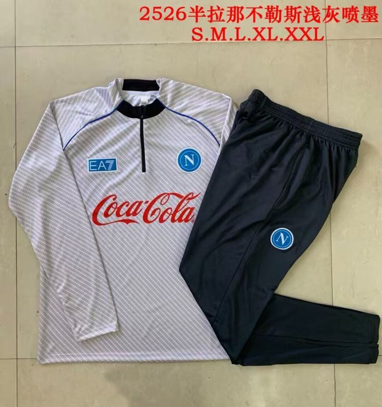 US$ 49.00 - 2025-2026 Napoli Light Grey Soccer Training Sweater and ...