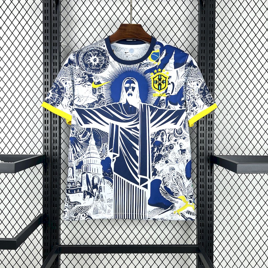 Brazil 25/26 Blue and white Jesus jersey kit shirt - KK Jersey