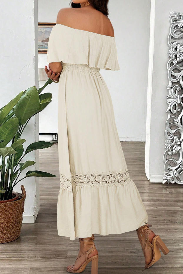 US$ 13.43 - Solid Color One Shoulder Waist Cinched Dress - www ...