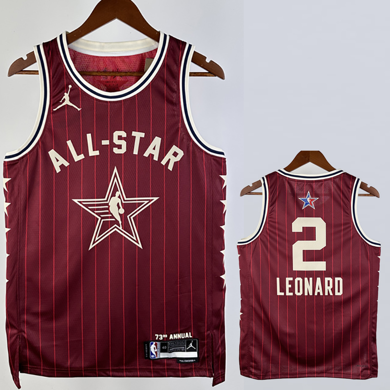 US$ 26.00 - 23/24 ALL-STAR LEONARD #2 Red Top Quality Hot Pressing NBA ...