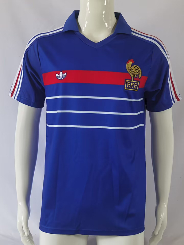 US$ 19.00 - 1982/1984 France Home Retro Soccer Jersey - www.ssdays.com