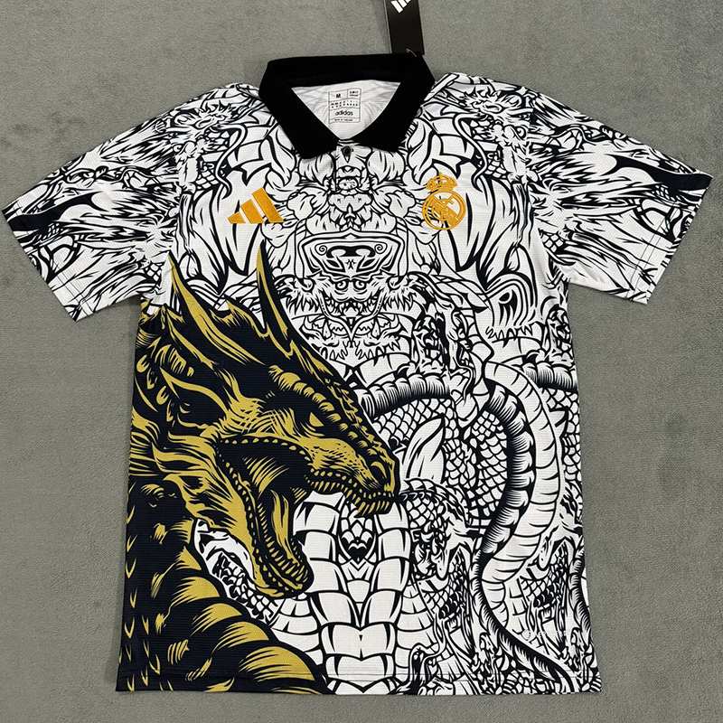 US$ 14.50 - 24/25 RMA White Golden Dragon Special Edition Fans Soccer ...