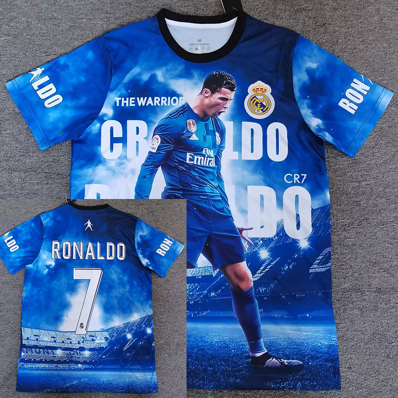 US$ 14.50 - 25/26 RMA C-Ro Anniversary Edition Blue Fans Soccer Jersey ...