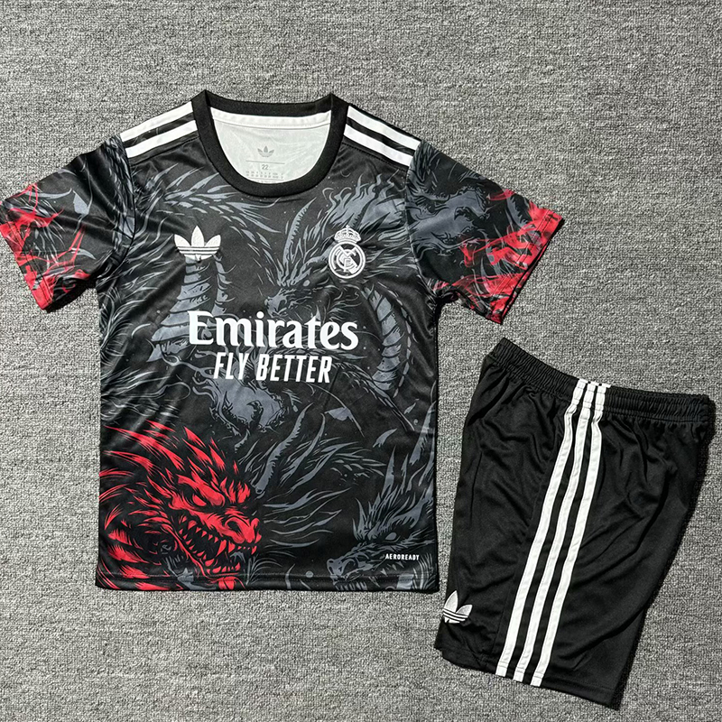 US$ 14.50 - 25/26 RMA Dragon Head Diagram Black Kids Soccer Jersey ...