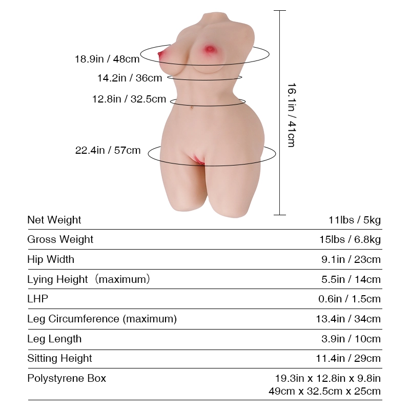 ランジェリー風セクシー系ボディ中型タイプトルソーオナホ 41cm TPE製 Tantaly Hannah