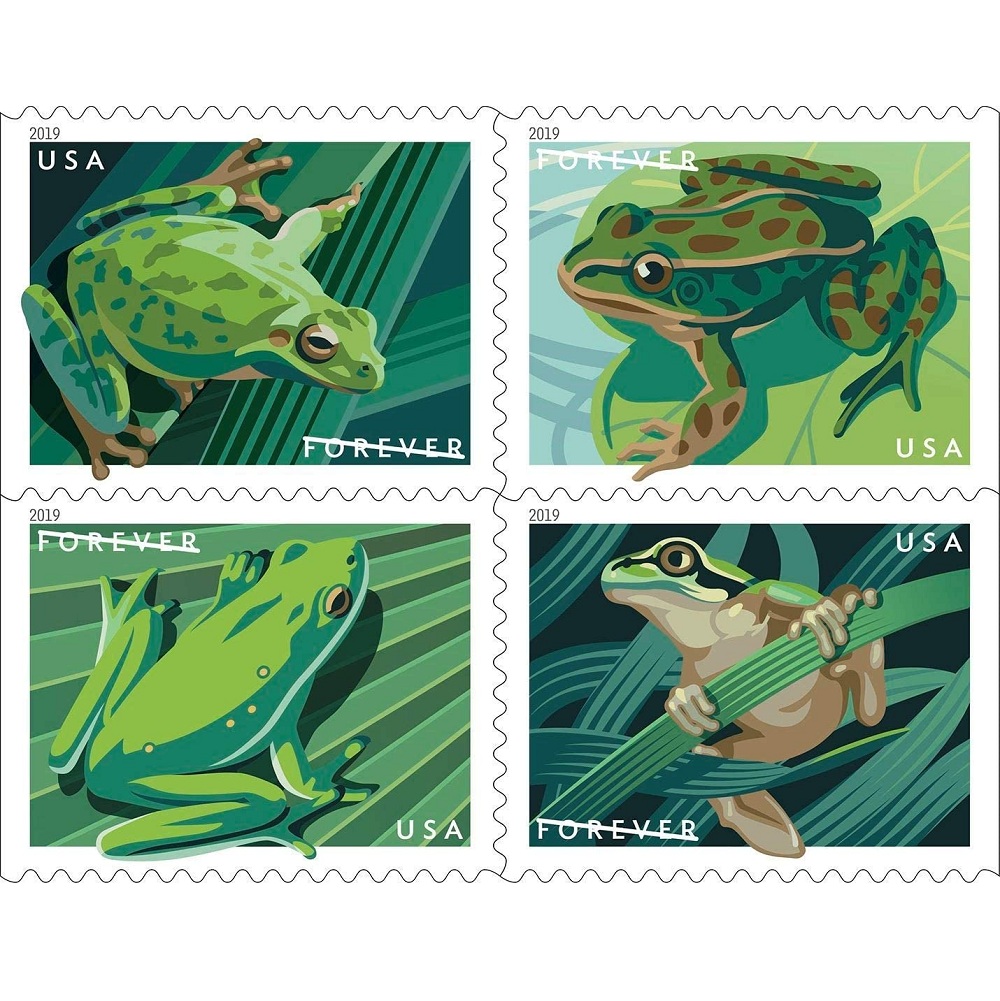 US$ 27.99 - Frogs 2019 - 5 Booklets / 100 Pcs - www.posthands.com