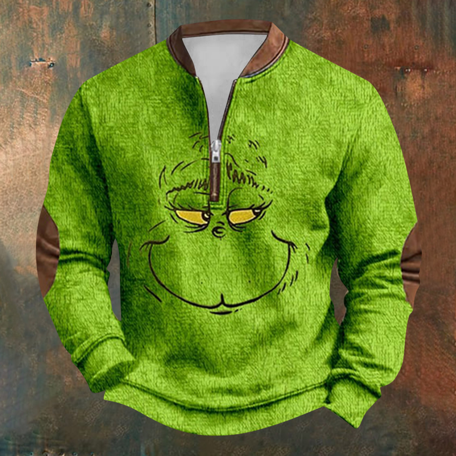 The Grinch | Half-zip crew neck sweatshirt