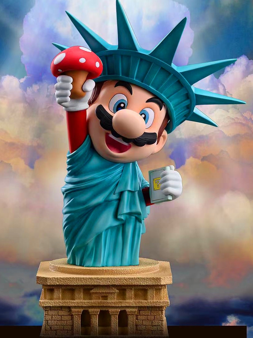 Mario COS Lady Liberty Static Statue Figure