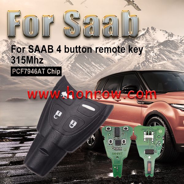 Opel SAAB 4 button remote key With PCF7946AT Chip and 315Mhz