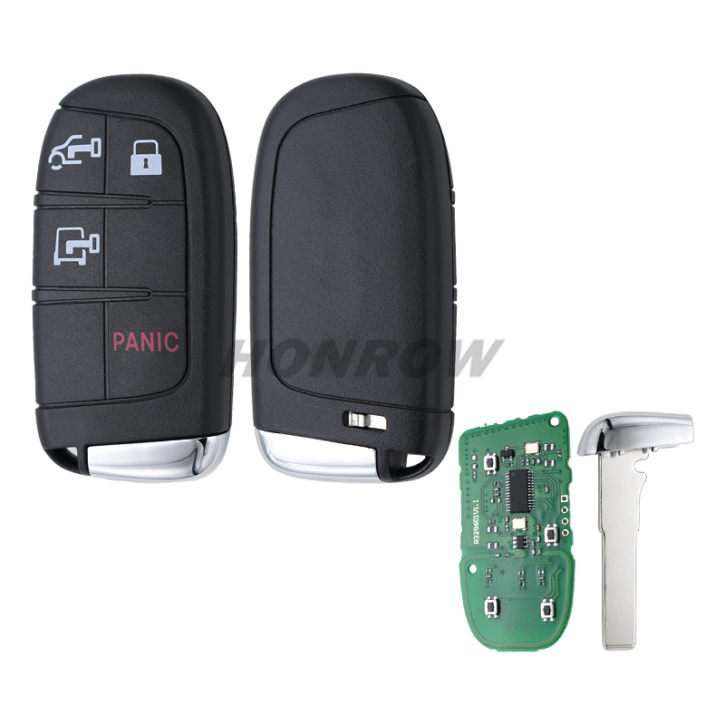 For Dodge Ram Jeep 3+1 smart key with ID4A Chip 433mhz Smart Remote Car ...