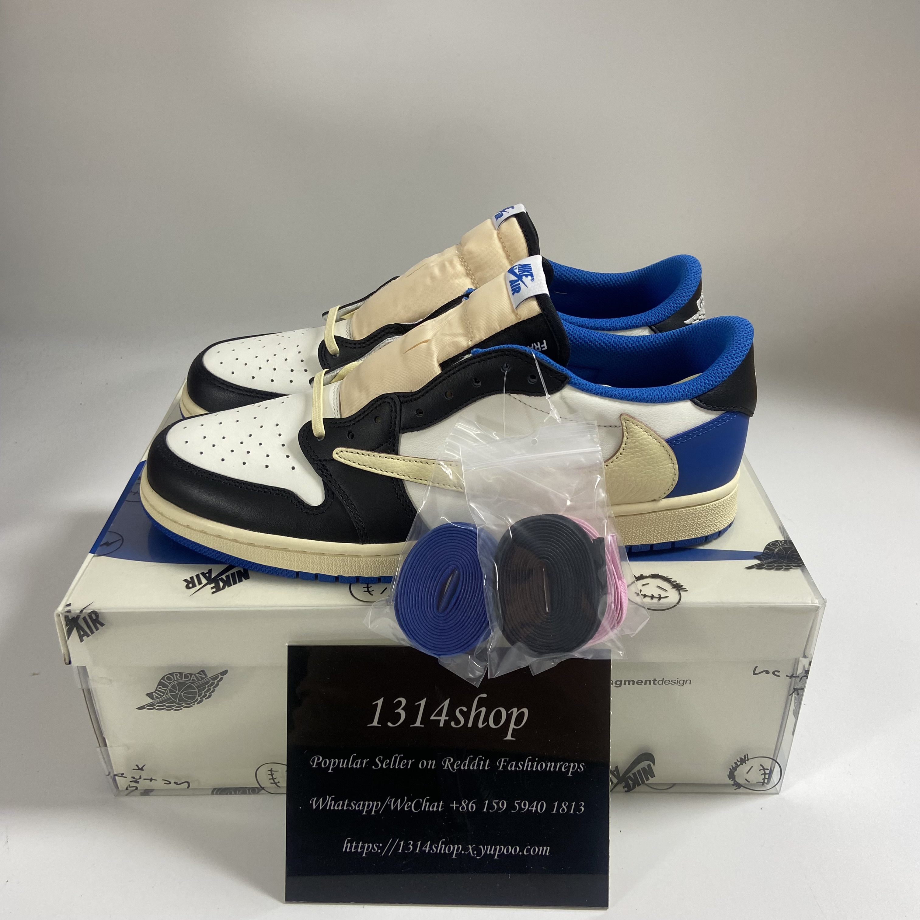 US$ 130.00 - T*ravis S*cott x Fragment x Air Jordan 1 Low OG DM7866-140 ...